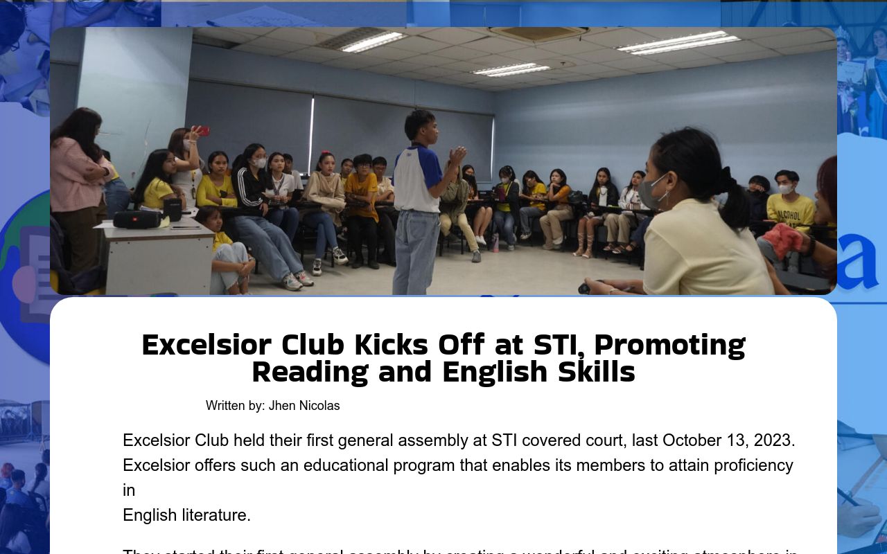 Excelsior Club Kicks Off at STI, Promoting Reading and English Skills